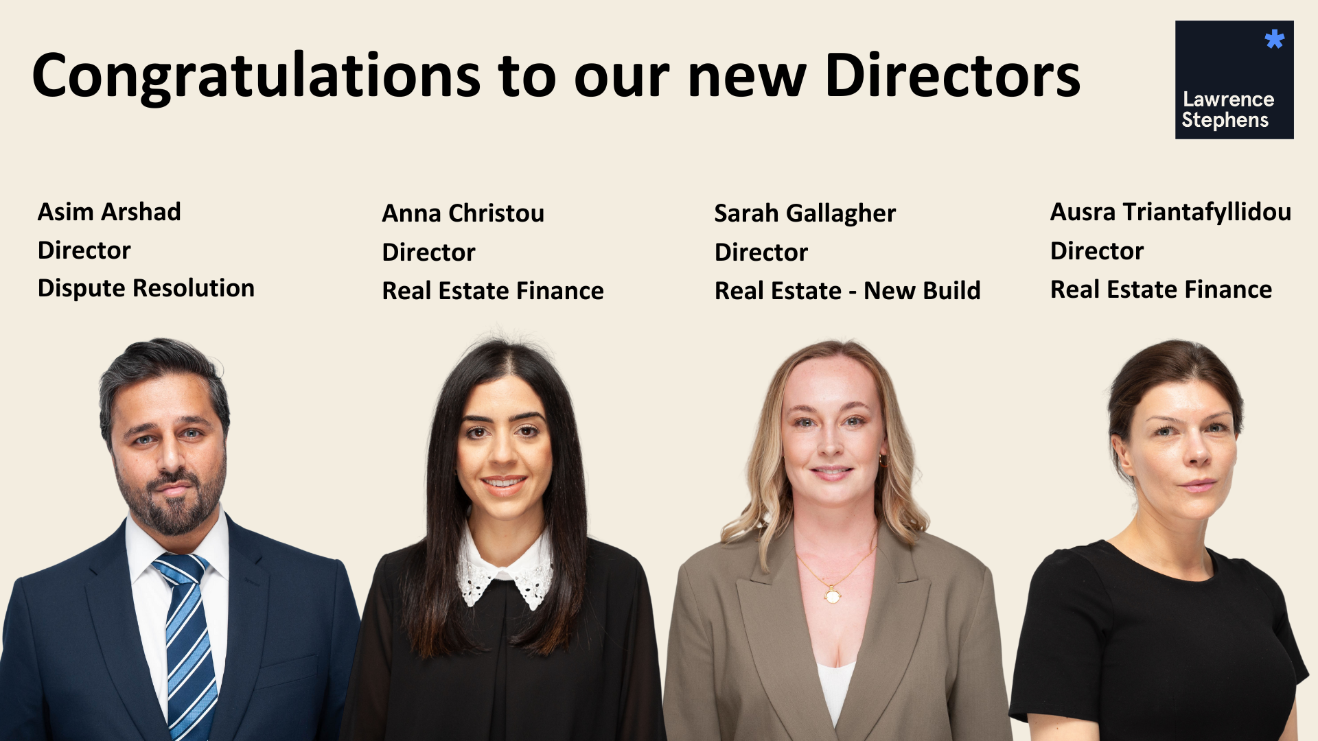 Lawrence Stephens announces four Director promotions - Lawrence Stephens